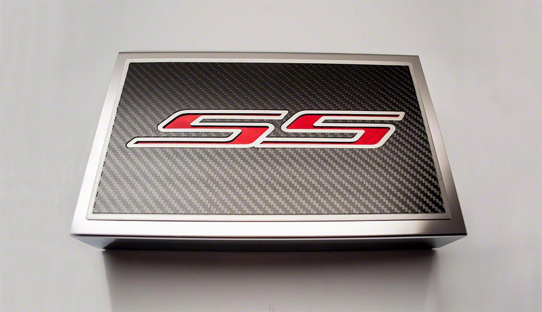 Camaro Fuse Box Cover Top Plate with SS Logo; Carbon Fiber (16-24 ...