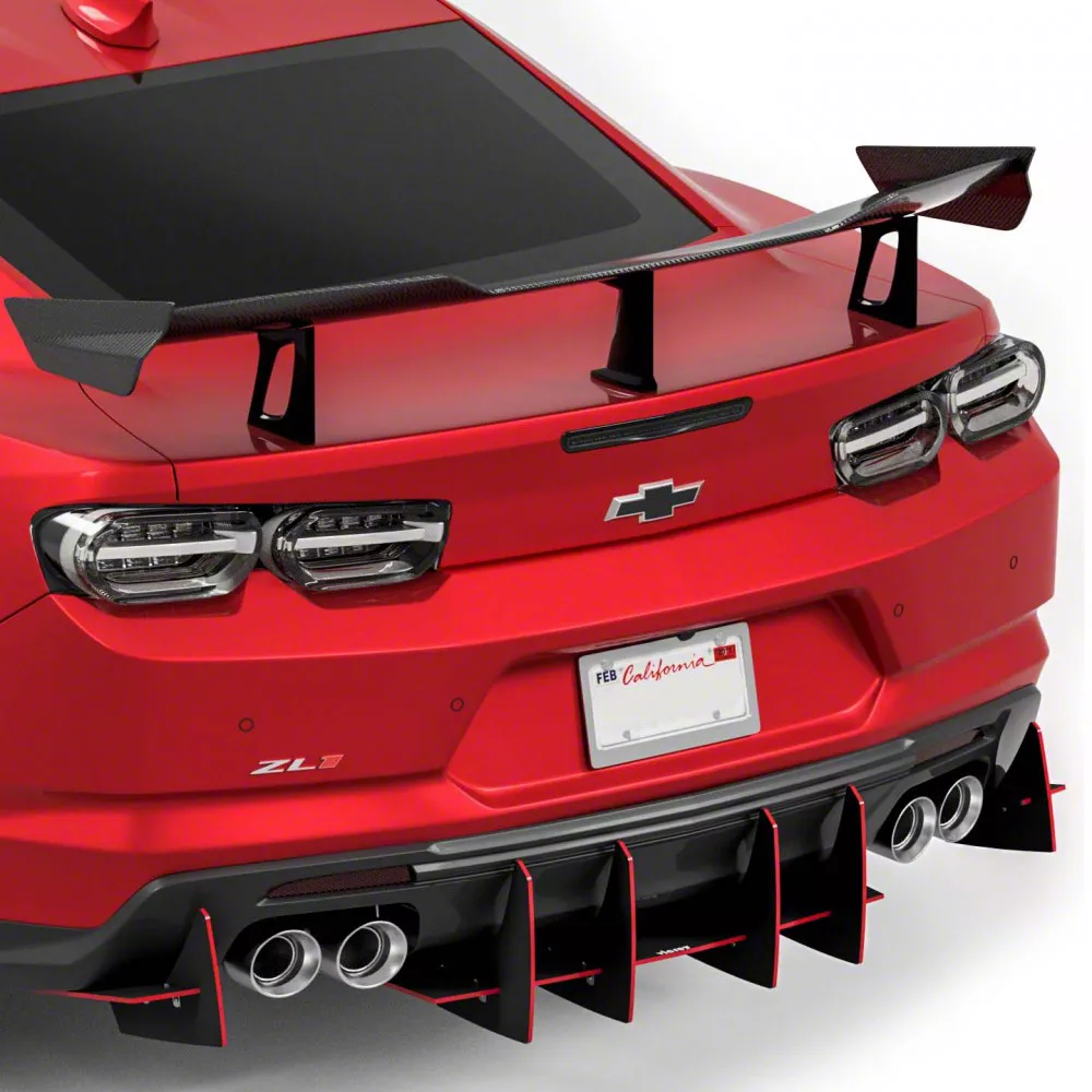 Camaro Genali VR2 Rear Diffuser; Satin Black Ice Vinyl (16-24 Camaro ...
