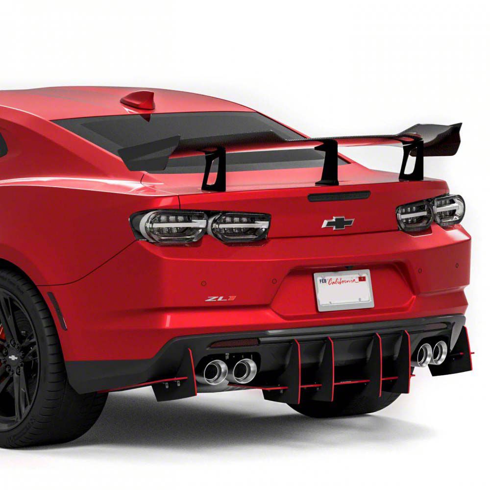 Camaro Genali VR2 Rear Diffuser; Textured Black (16-24 Camaro LT1, SS ...