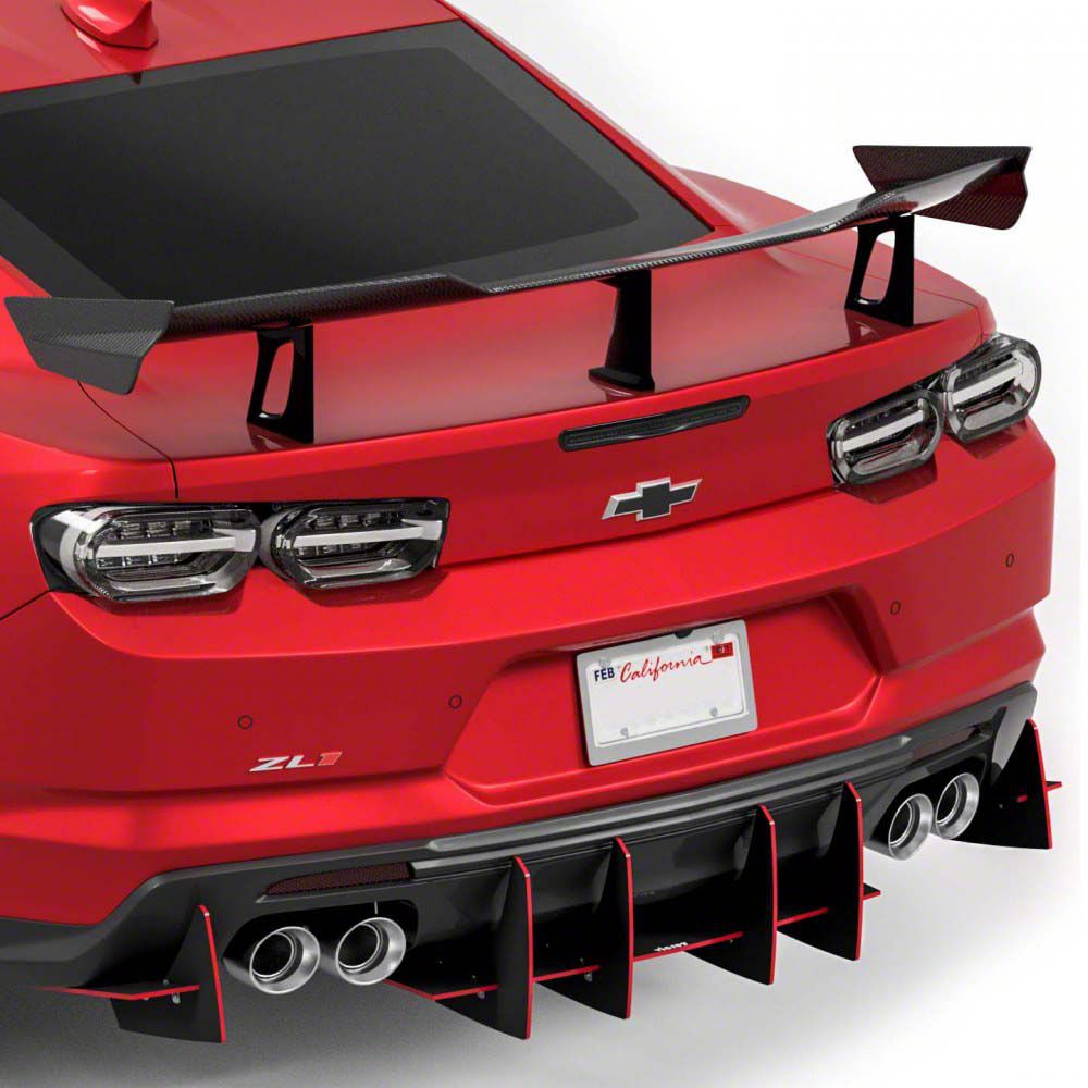 Camaro Genali VR2 Rear Diffuser; Textured Black (16-24 Camaro LT1, SS ...