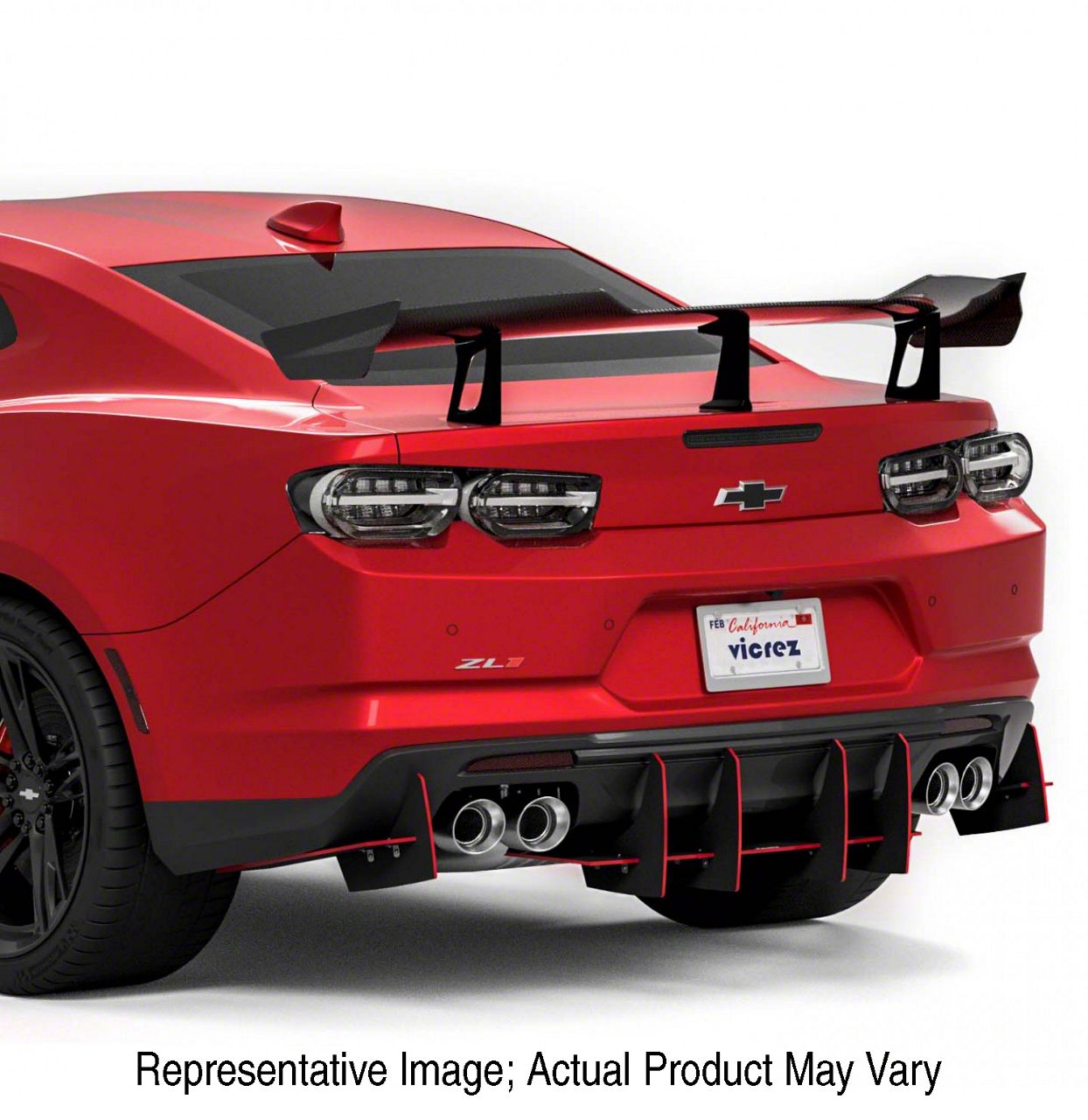 Camaro Genali VR2 Rear Diffuser Satin Black Ice Vinyl 16 24 Camaro LT1 SS ZL1 Free Shipping