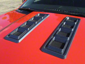 Camaro Hood Vents; Carbon Fiber Finish (10-15 Camaro) - Free Shipping