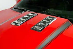 Camaro Hood Vents; Chrome and Black (10-15 Camaro) - Free Shipping