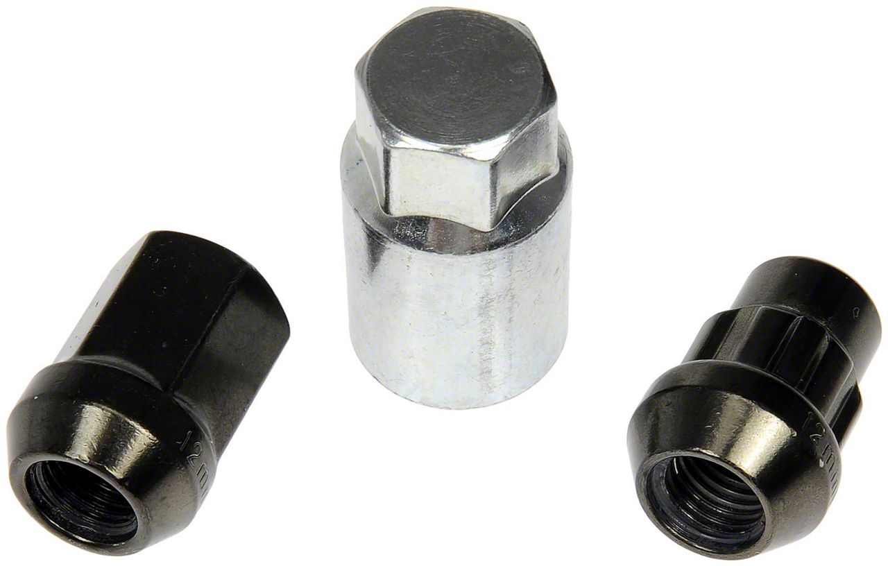 Camaro Hyper Black Acorn Wheel Lug Nut Lock Set; M14x1.50; Set of 20 ...