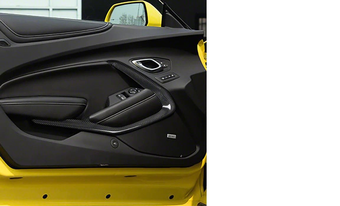 Camaro Interior Door Panel Chrome Delete Carbon Fiber 16 24 Camaro LT SS w Ambient Lighting ZL1 Free Shipping