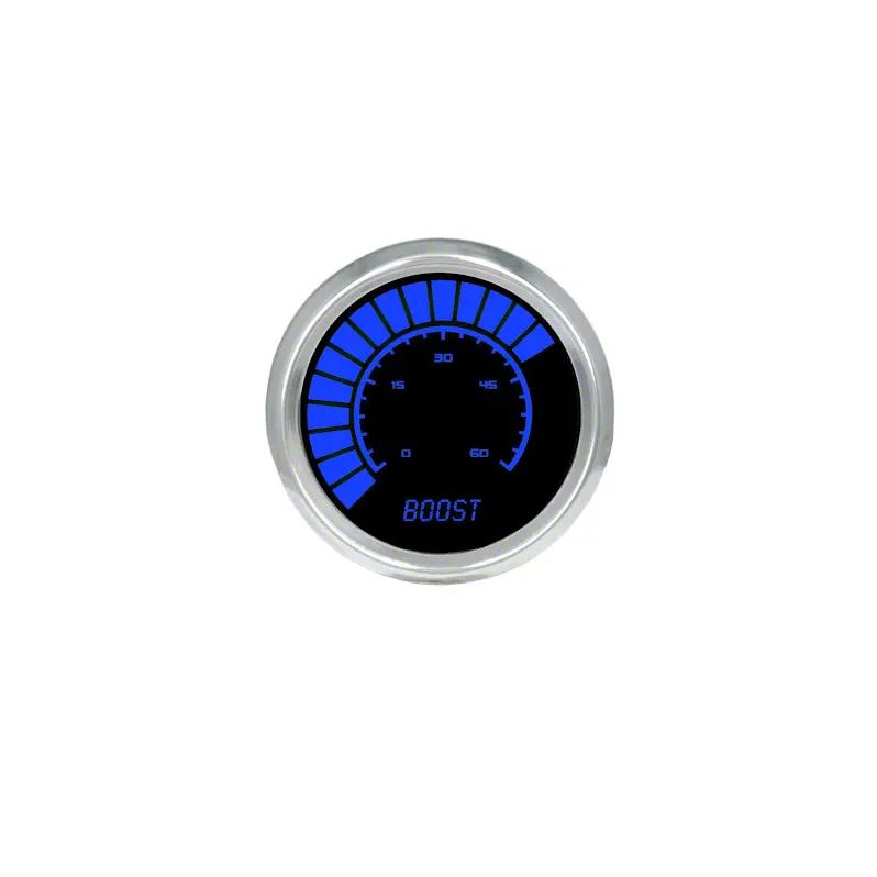 Camaro LED Digital Boost Gauge with Chrome Bezel; 2-1/16-Inch; Blue; 0 ...