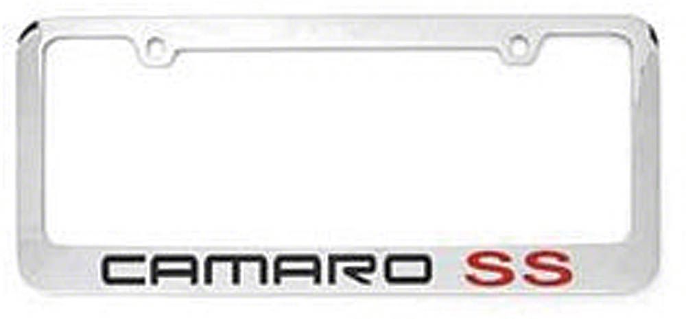 Camaro License Plate Frame with Camaro SS Logo; Chrome (Universal; Some ...