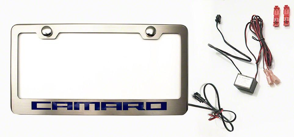 Camaro Illuminated License Plate Frame with Camaro Lettering (Universal ...
