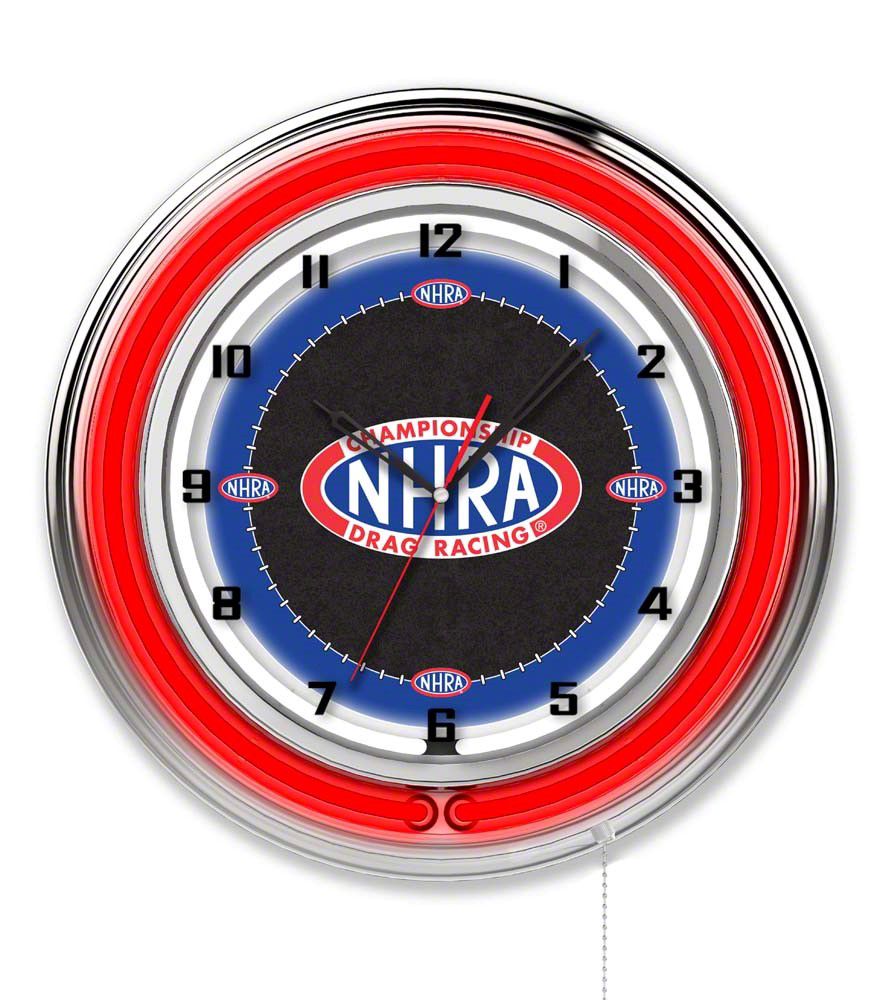 Camaro NHRA 19-Inch Double Neon Clock; Red Neon - Free Shipping