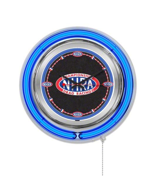 Camaro NHRA Double Neon 15-Inch Clock; Blue Neon - Free Shipping