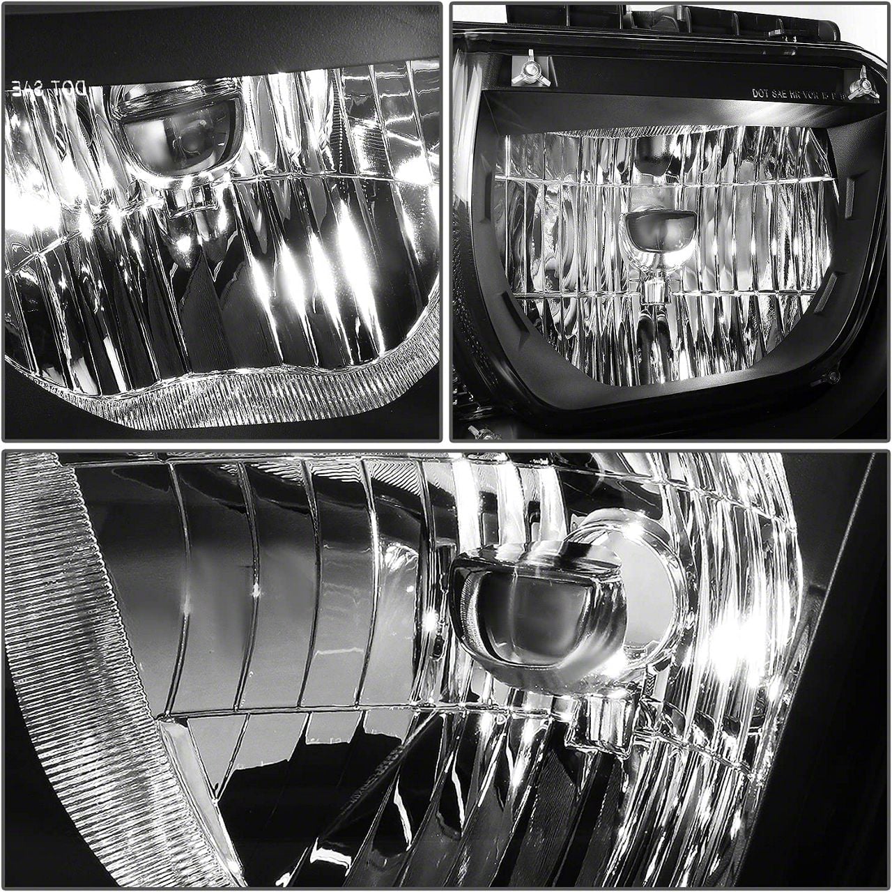 Camaro OE Style Halogen Headlights with Clear Corners; Black Housing ...