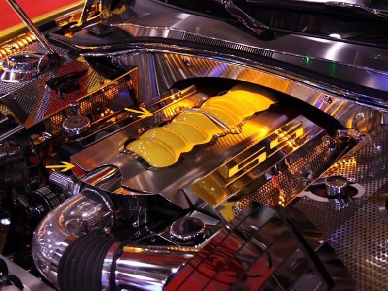 Camaro Plenum Cover with LED Illumination; Satin/Polished (10-15 Camaro ...