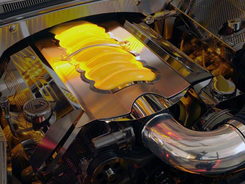 Camaro Plenum Cover with LED Illumination; Satin/Polished (10-15 Camaro ...