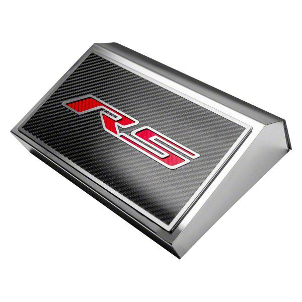 Camaro Polished Fuse Box Cover with Carbon Fiber RS Top Plate; Red ...