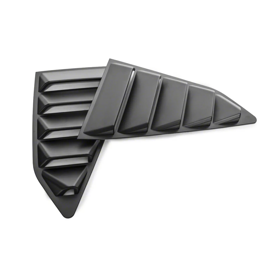 Camaro Rear Quarter Window Louvers; Matte Black (16-24 Camaro Coupe ...