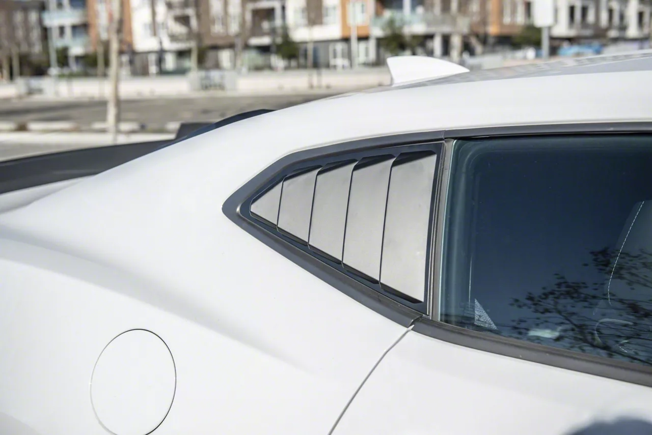 Camaro Rear Quarter Window Louvers; Matte Black (16-24 Camaro Coupe ...