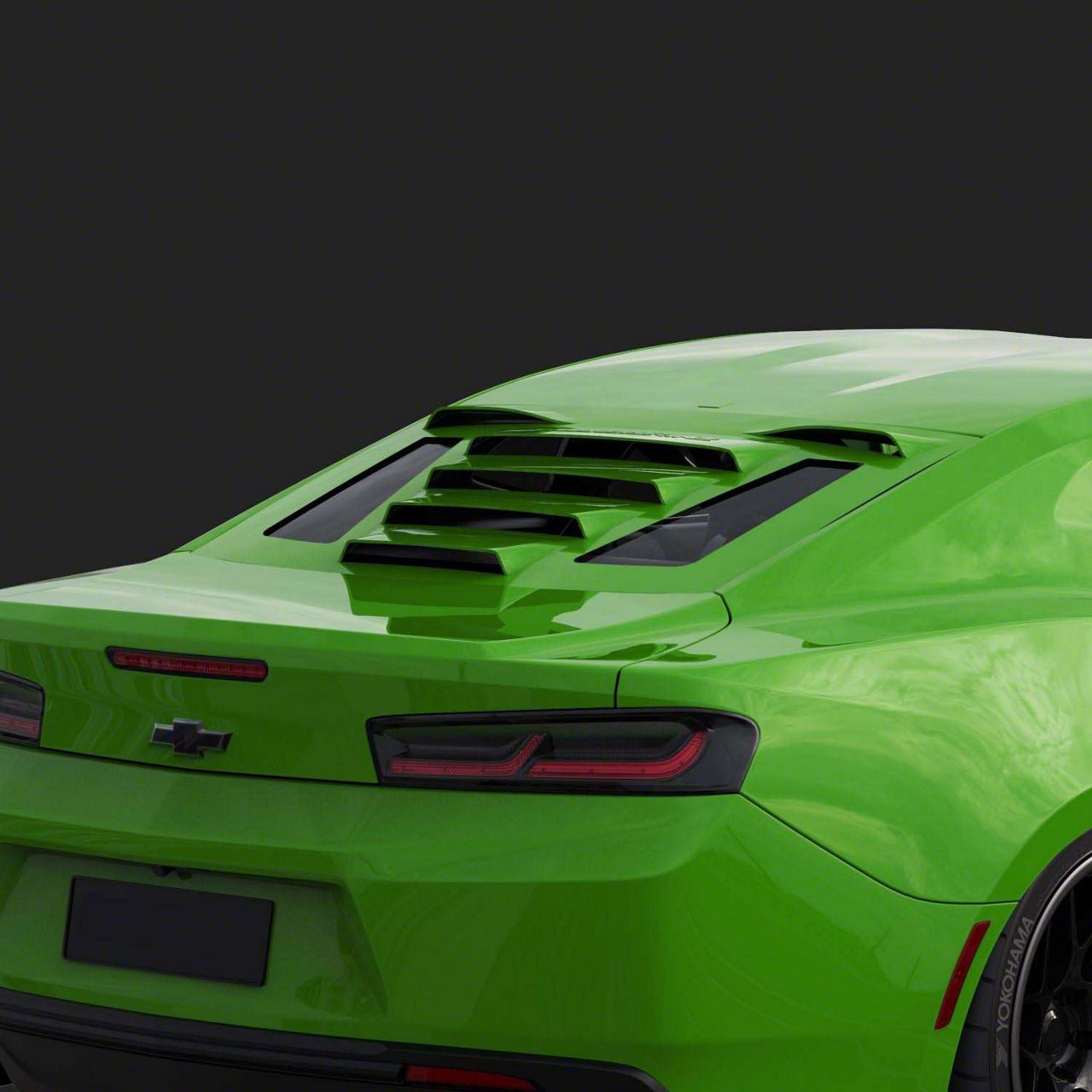 Camaro Rear Window Louvers; Mosaic Black (16-24 Camaro Coupe) - Free ...