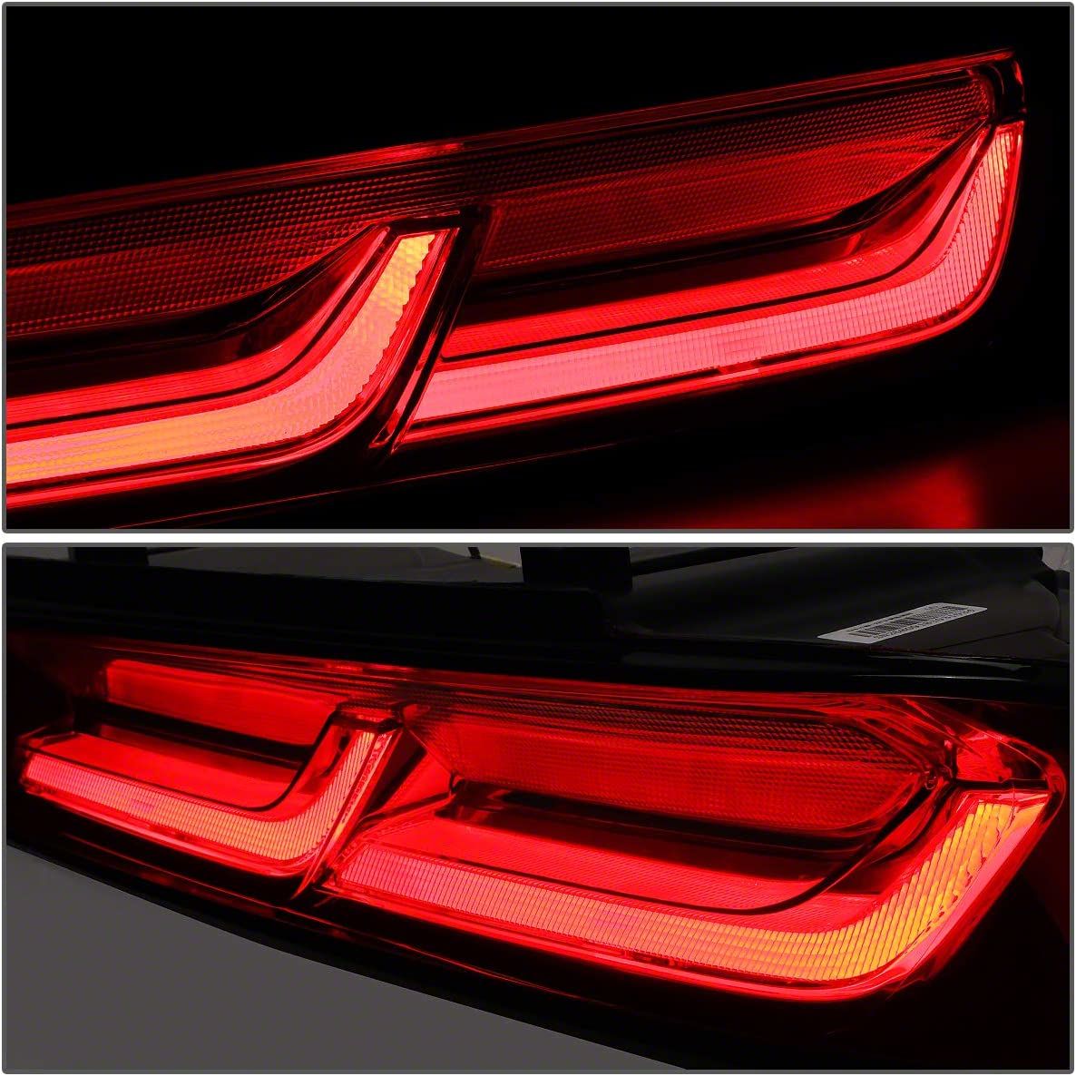 Camaro Sequential LED Bar Tail Lights; Chrome Housing; Red Lens (16-18 ...