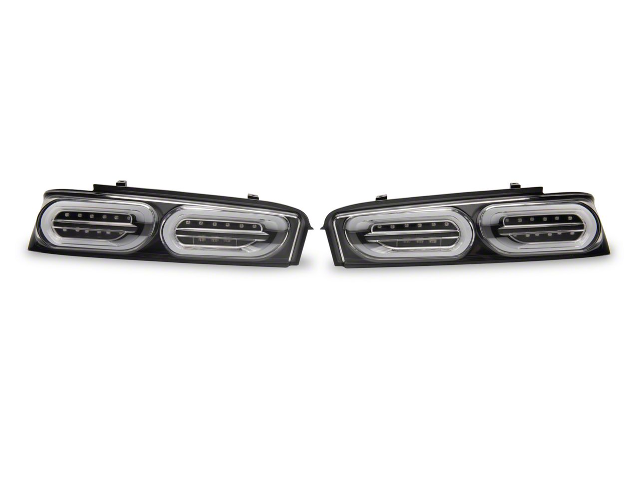 Camaro Sequential LED Tail Lights; Black Housing; Clear Lens (16-18 ...
