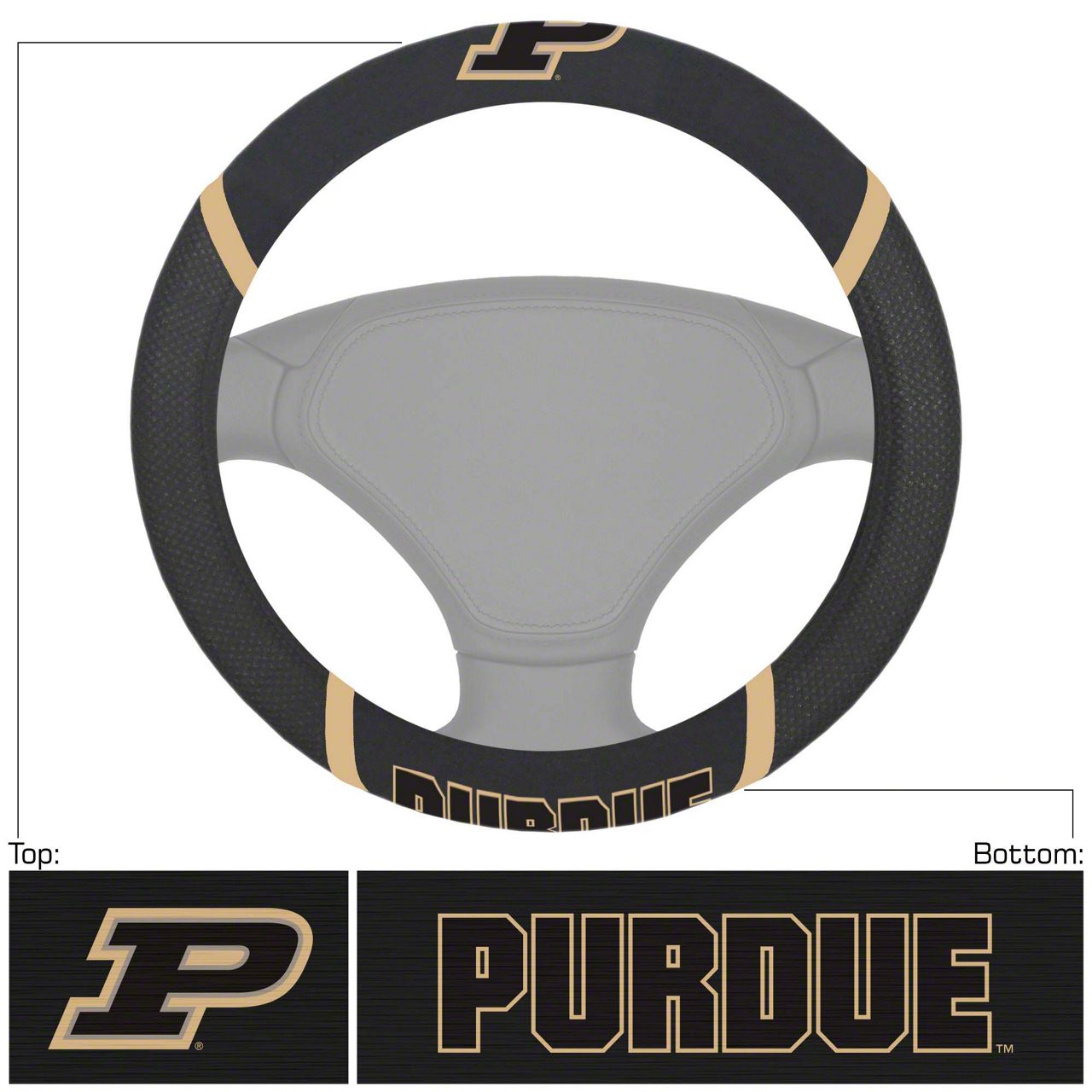 Camaro Steering Wheel Cover with Purdue University Logo; Black ...