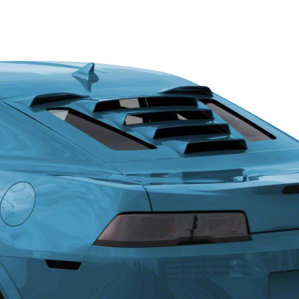 Camaro Tekno 1 Rear Window Louvers; Aqua Blue (10-15 Camaro Coupe ...