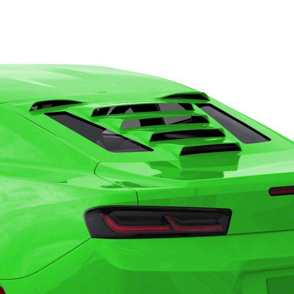 Camaro Tekno 1 Rear Window Louvers; Spitfire Green (16-23 Camaro Coupe ...