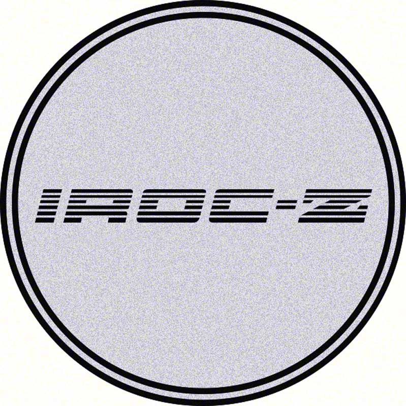 Camaro Wheel Center Cap Decal with IROC-Z Logo; 2-1/2-Inch; Black and ...