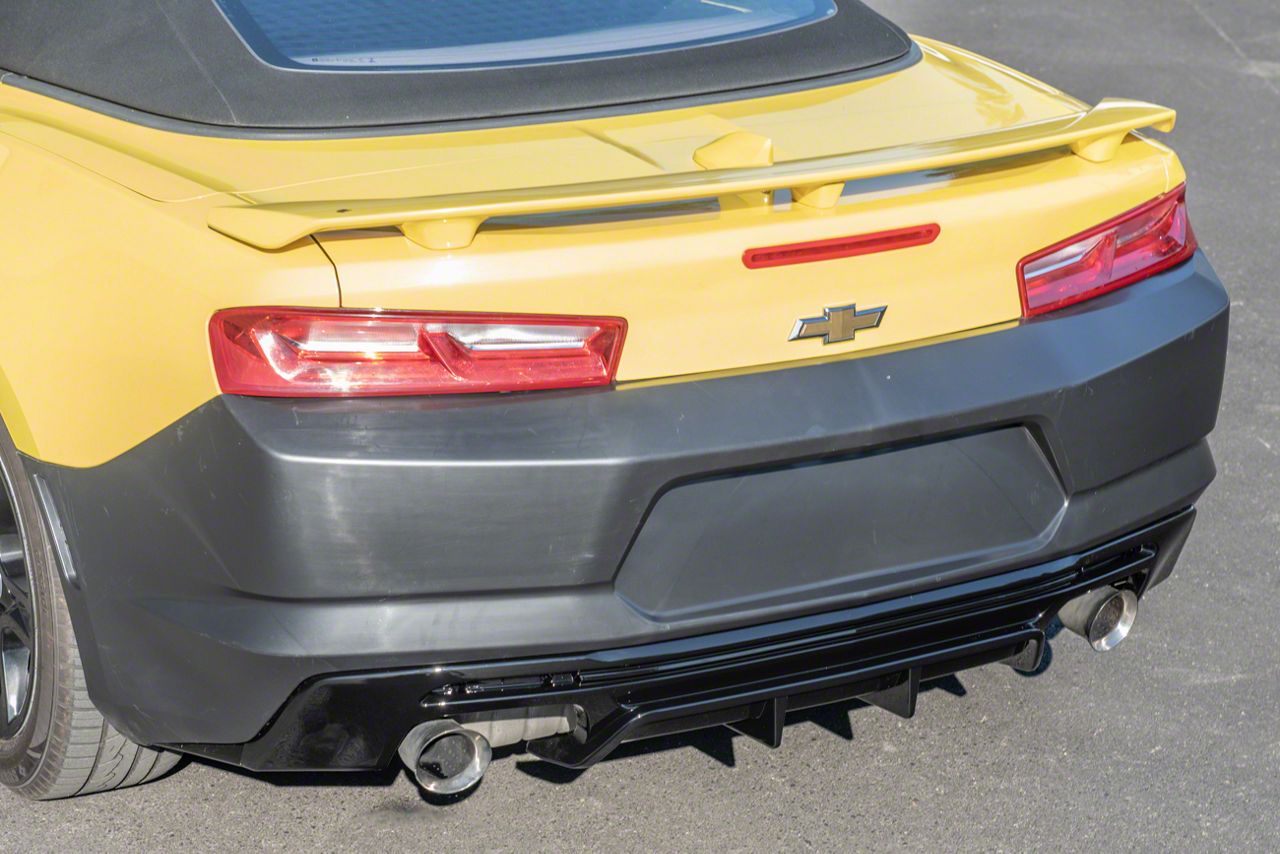 Camaro ZL1 Performance Style Quad Tip Rear Diffuser; Glossy Black (16 ...
