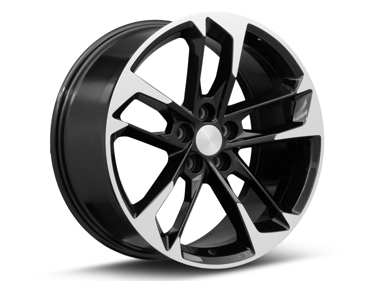 Camaro 50th Anniversary Style Gloss Black Machined Wheel; Rear Only ...