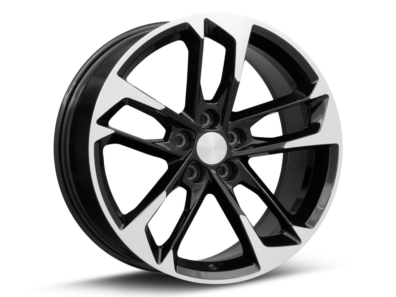 Camaro 50th Anniversary Style Gloss Black Machined Wheel; Rear Only ...