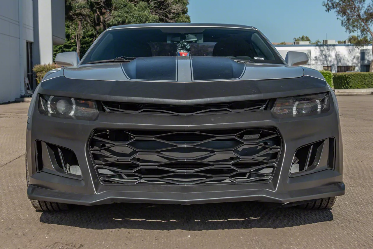 Camaro ZL1 Style Front Bumper with Fog Lights; Unpainted (10-15 Camaro ...