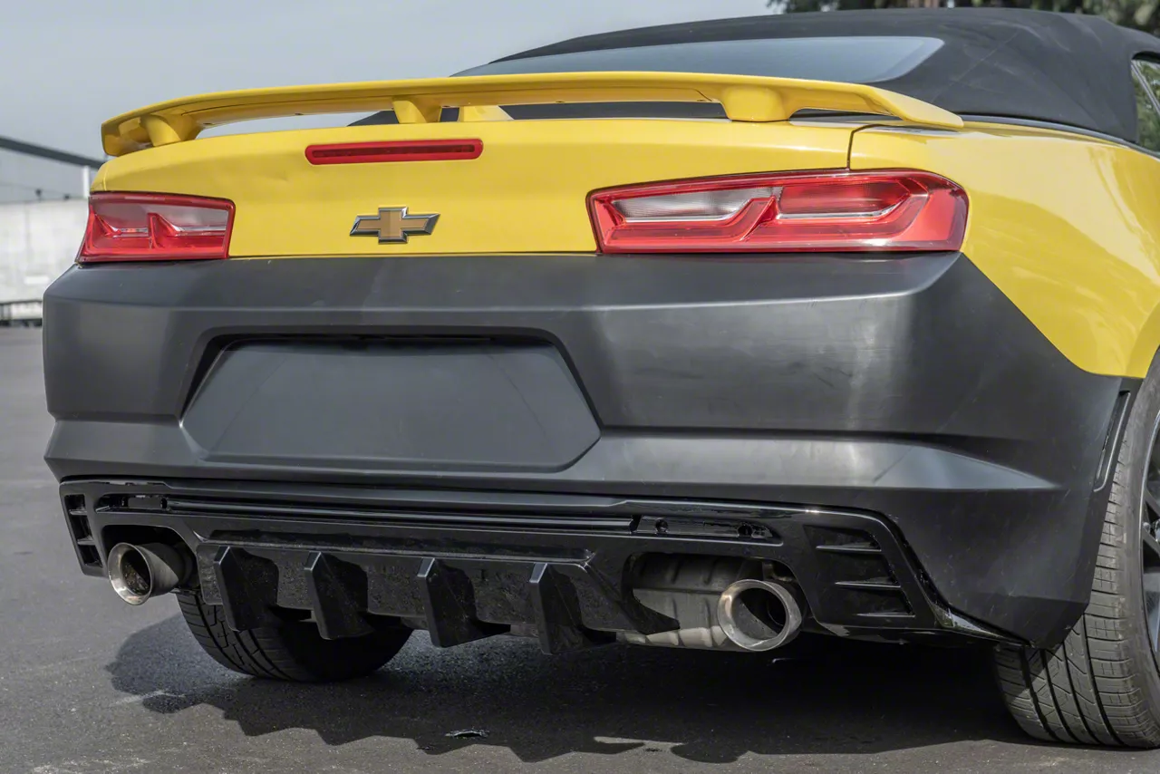Camaro ZL1 Track Style Quad Tip Rear Diffuser; Gloss Black (16-18 ...