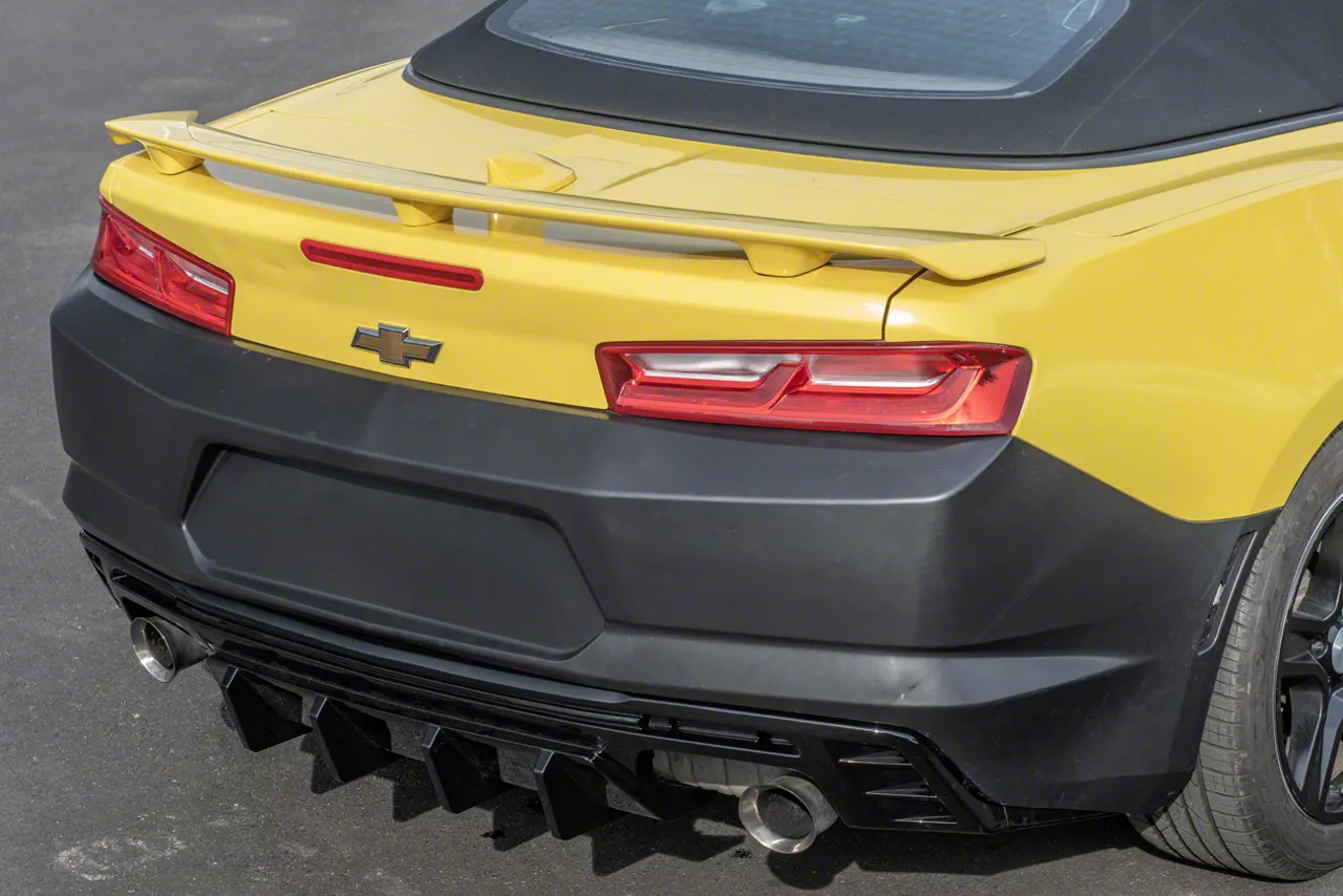 Camaro ZL1 Track Style Quad Tip Rear Diffuser; Gloss Black (16-18 ...