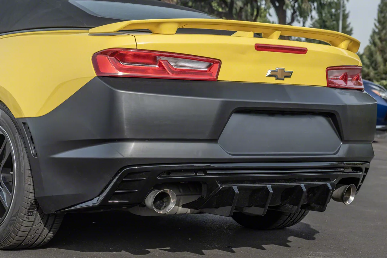 Camaro ZL1 Track Style Quad Tip Rear Diffuser; Gloss Black (16-18 ...
