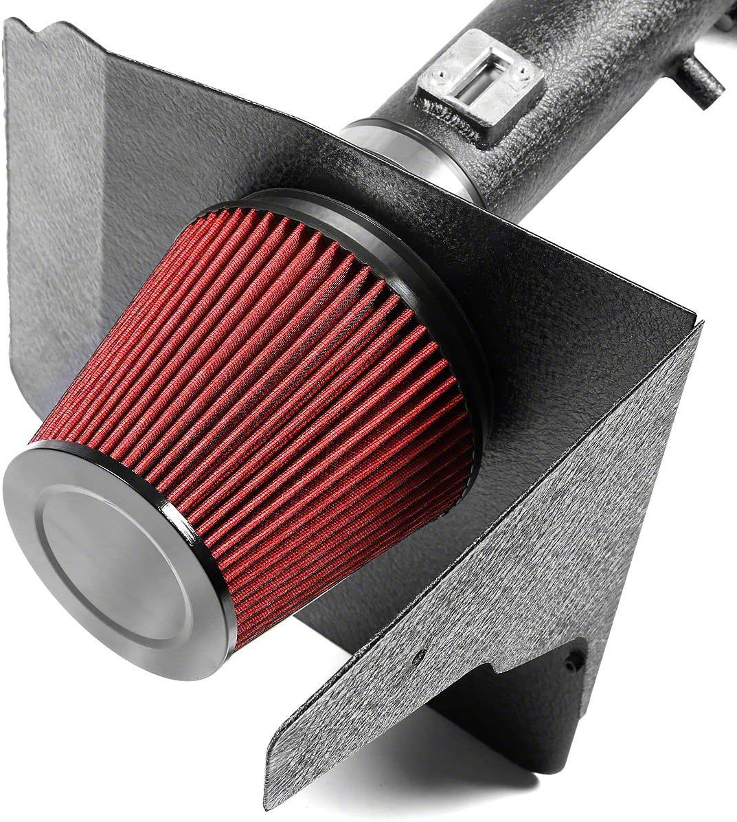 Camaro Aluminum Cold Air Intake with Red Filter and Heat Shield; Black ...