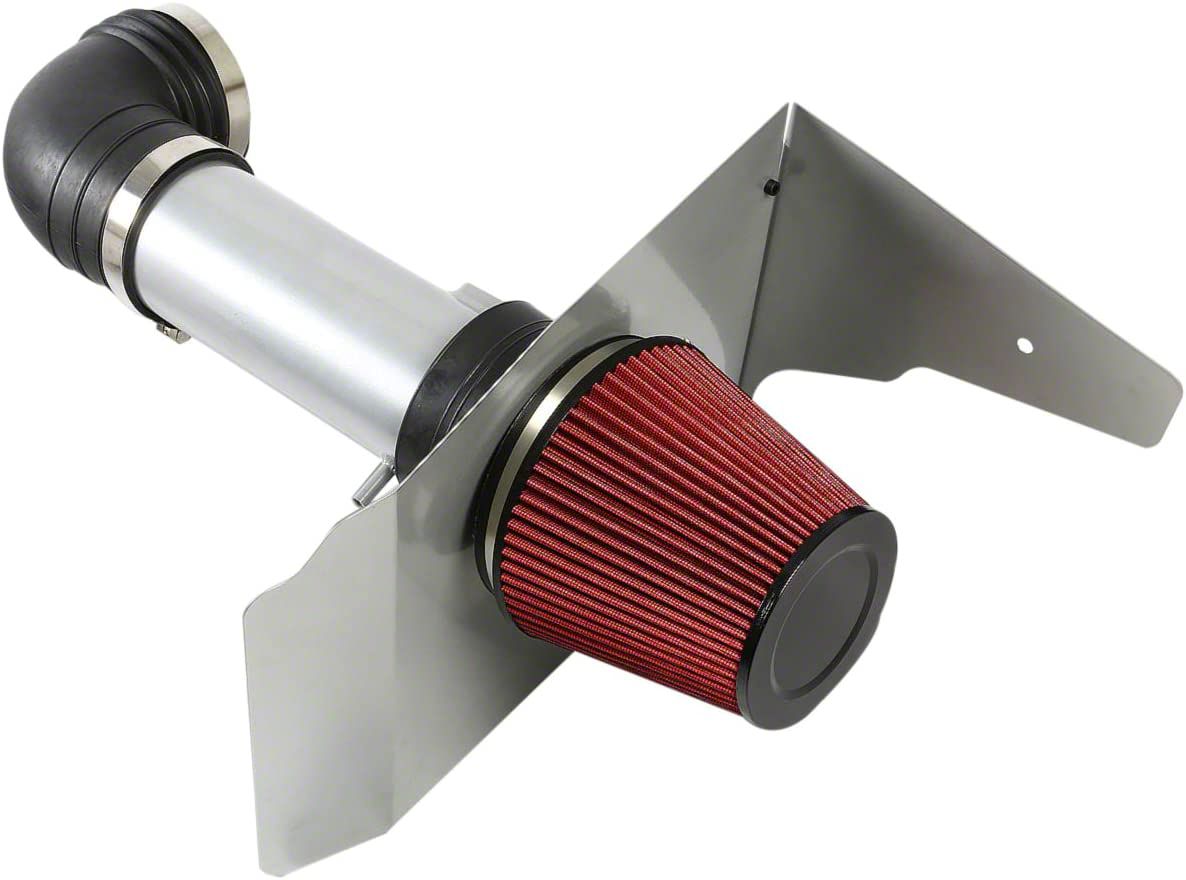 Camaro Aluminum Cold Air Intake with Red Filter and Heat Shield; Silver ...