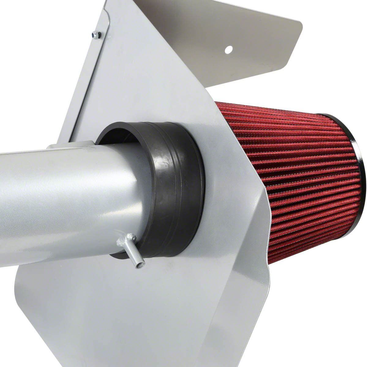 Camaro Aluminum Cold Air Intake with Red Filter and Heat Shield; Silver ...