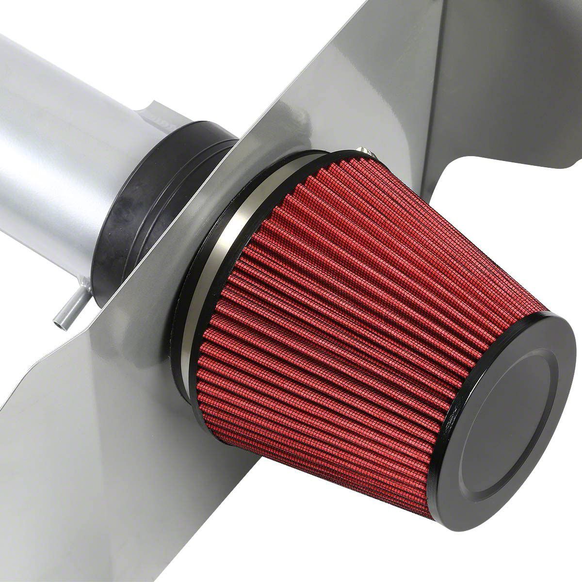 Camaro Aluminum Cold Air Intake with Red Filter and Heat Shield; Silver ...