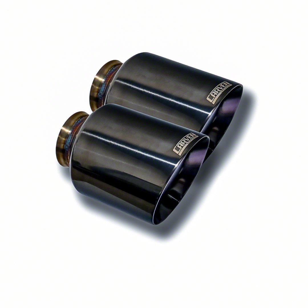 Carven Exhaust Charger Angled Cut Rolled End Round Exhaust Tip; 5-Inch ...