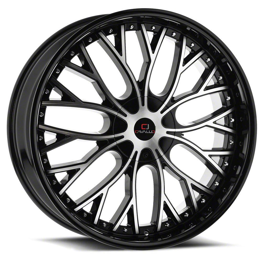 Cavallo Camaro CLV-33 Gloss Black and Machined Wheel; Rear Cavallo Camaro CLV-33 Gloss Black and Machined Wheel; Rear