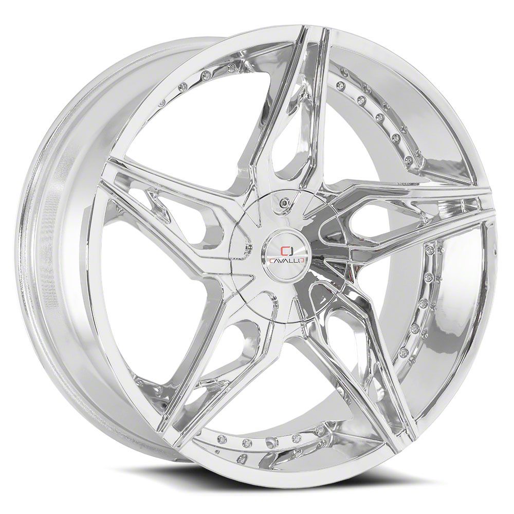 Cavallo Camaro CLV-38 Chrome Wheel; Rear Only; 22x9.5; 15mm Offset CLV ...