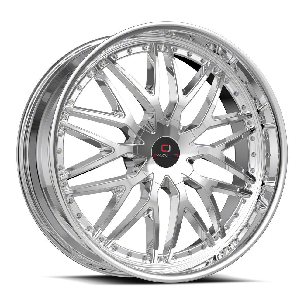 Cavallo Camaro CLV-46 Nano Chrome Wheel; Rear Only; 24x9; 34mm Offset ...