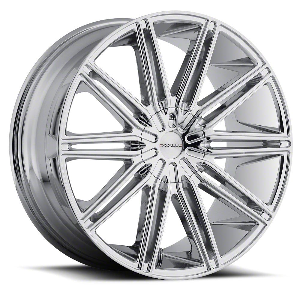 Cavallo Challenger CLV-10 Chrome Wheel; Rear Only; 28x9.5; 15mm Offset ...