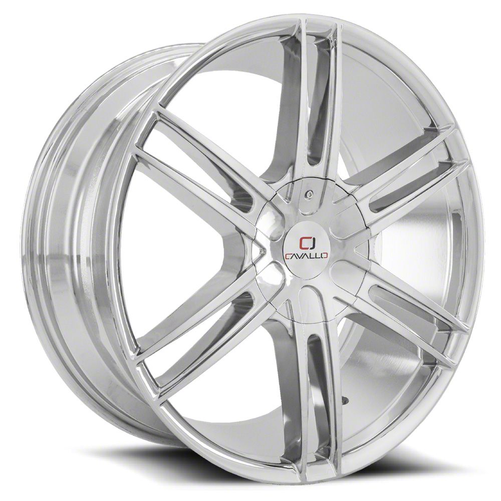 Cavallo Challenger CLV-20 Chrome Wheel; Rear Only; 22x9.5; 15mm Offset ...