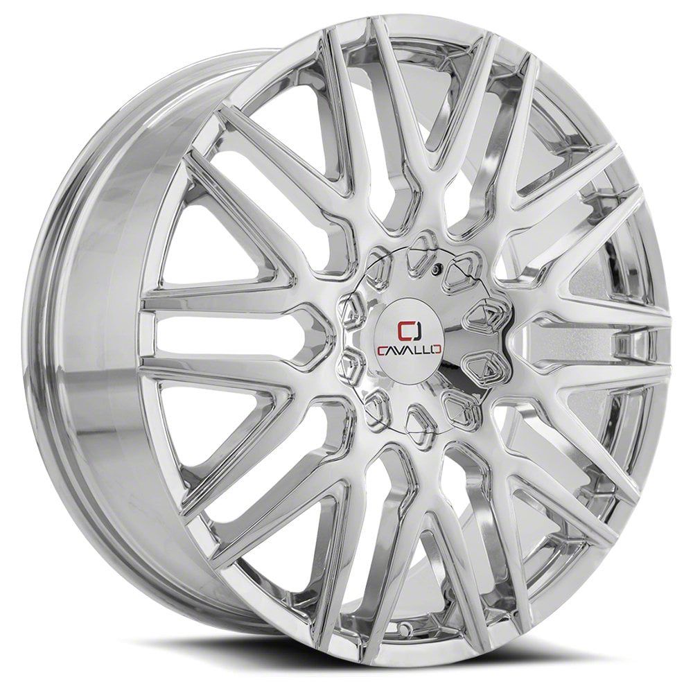 Cavallo Challenger CLV-24 Chrome Wheel; Rear Only; 22x9.5; 15mm Offset ...