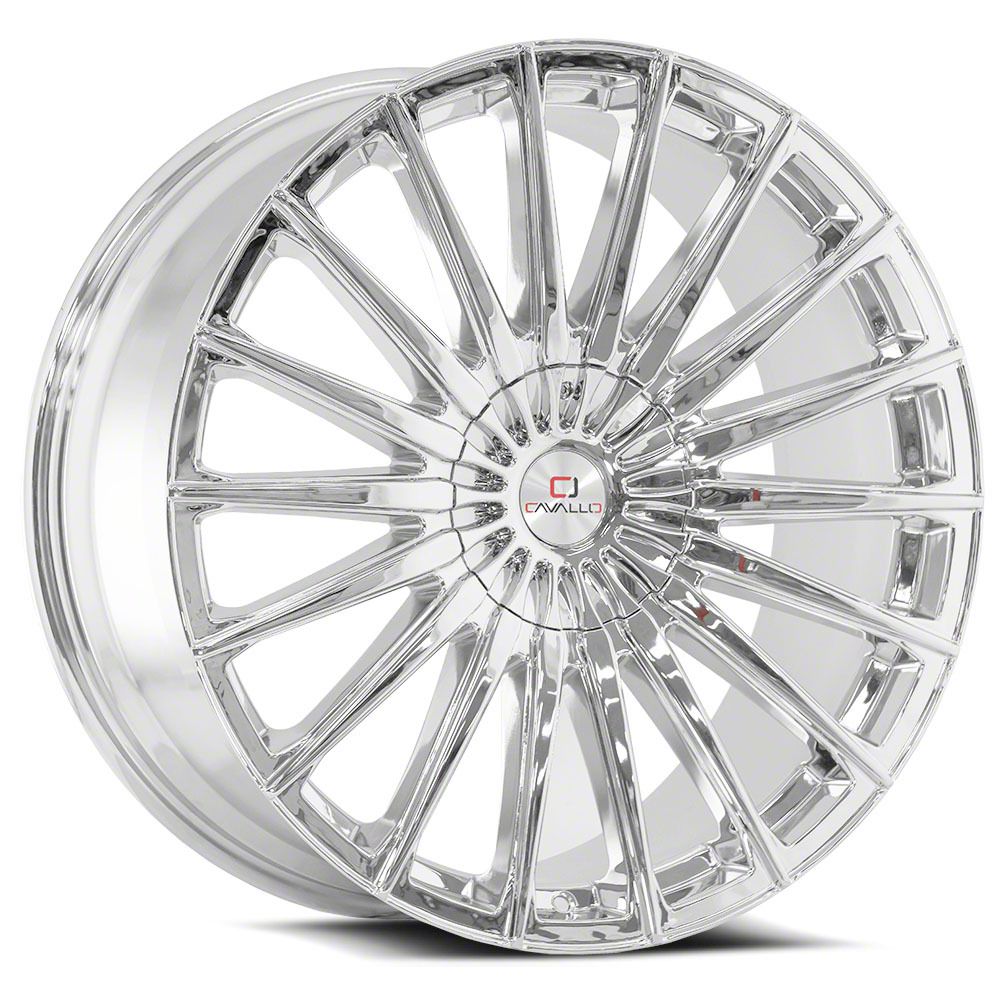 Cavallo Challenger CLV-34 Nano Chrome Wheel; Rear Only; 22x9.5; 15mm ...