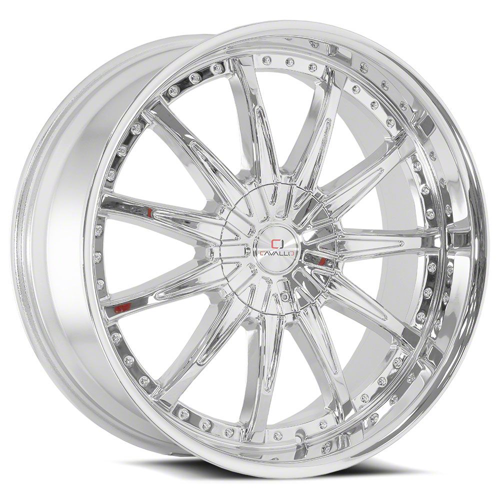 Cavallo Charger CLV-35 Chrome Wheel; Rear Only; 22x9.5; 15mm Offset CLV ...