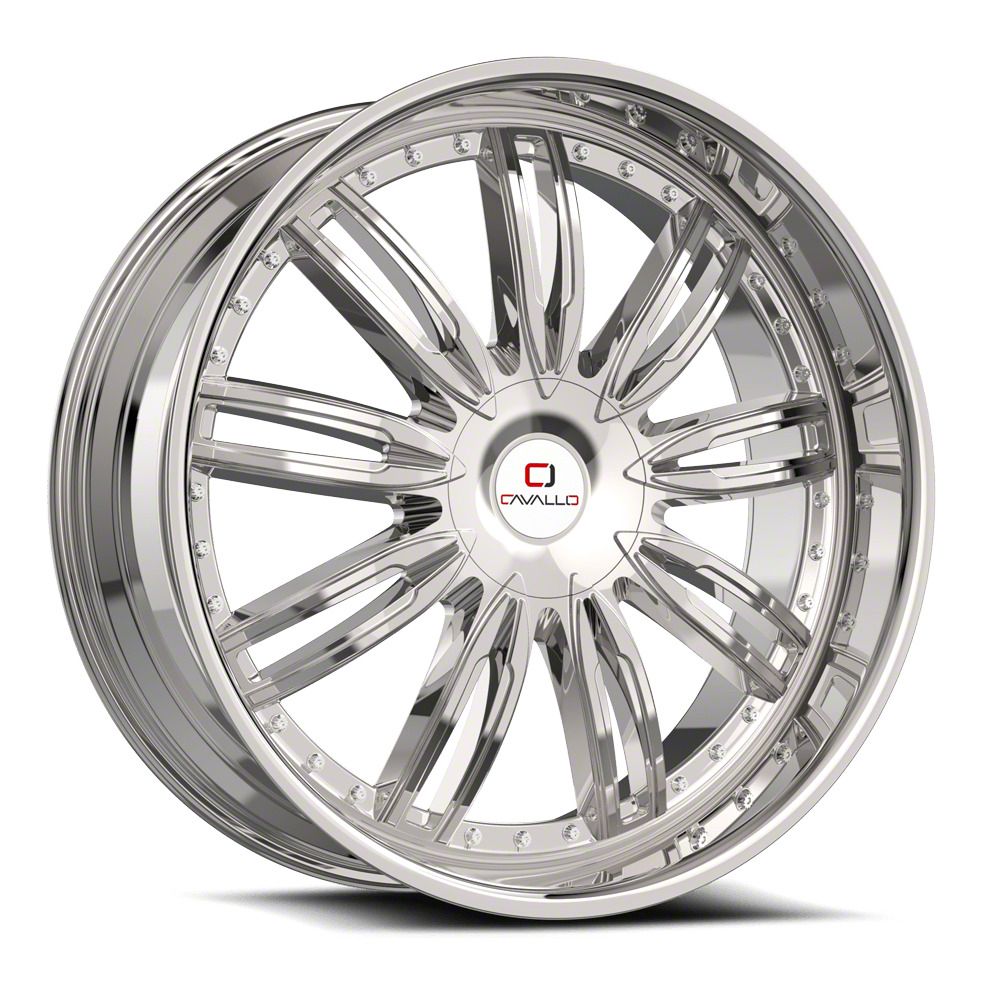 Cavallo Charger CLV-54 Chrome Wheel; Rear Only; 24x9; 18mm Offset CLV ...