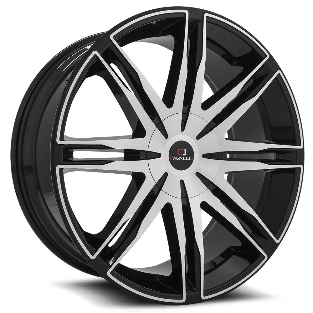 Cavallo Mustang CLV-18 Gloss Black and Machined Wheel; 20x8.5; 35mm ...