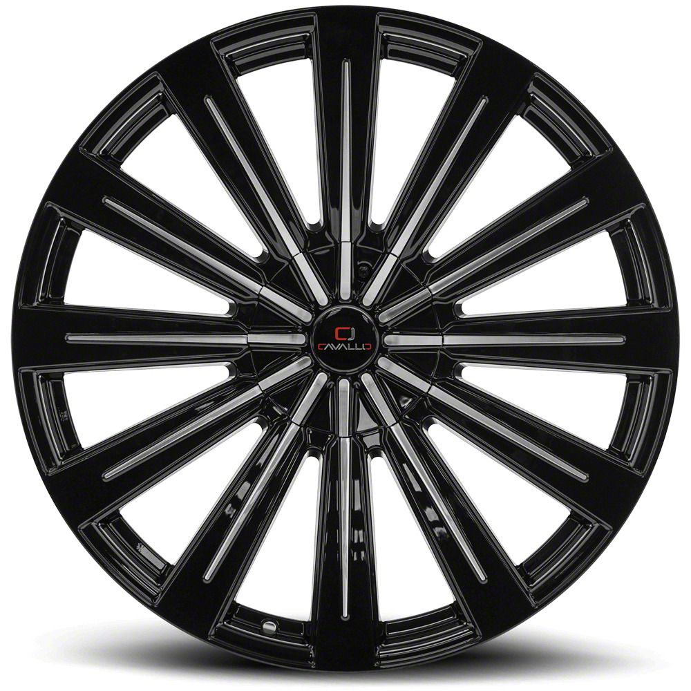 Cavallo Mustang CLV-49 Gloss Black and Machined Wheel; 20x8.5; 35mm ...